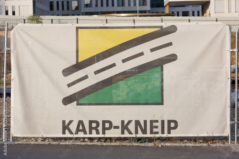 Karp-Kneip logo, on scaffolding Stock Photo | Adobe Stock