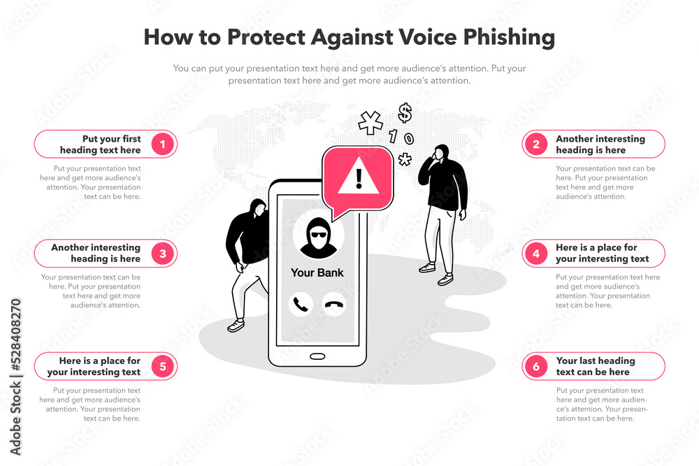 Simple infographic template for how to protect against voice phishing ...