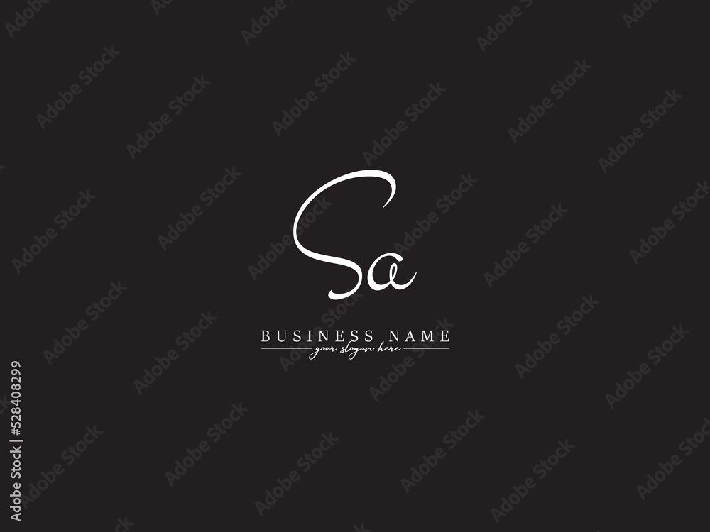 Signature SA Logo icon, Classic Sa as Logo Letter Vector Image Design ...