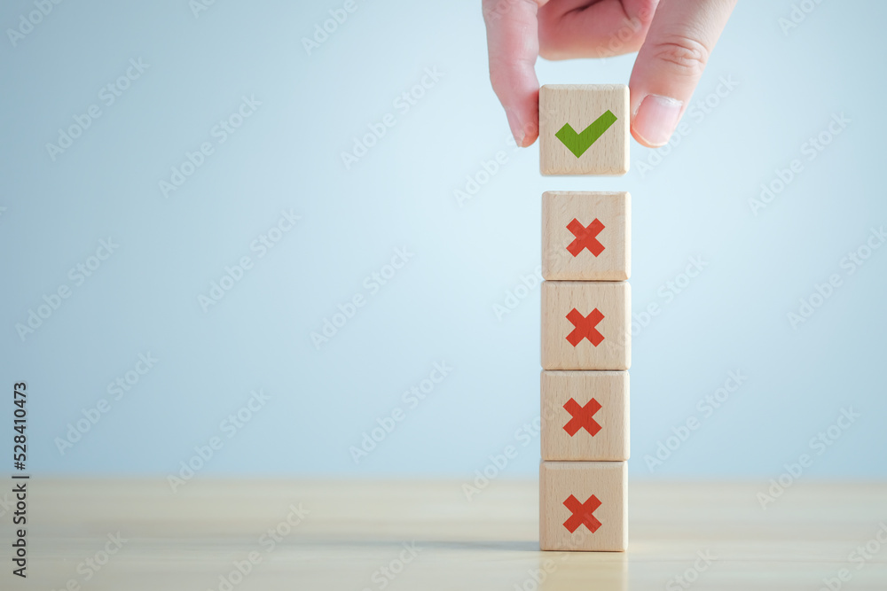 Individuality, Unique, Unswerving, Steady. Hand choosing Green correct ...