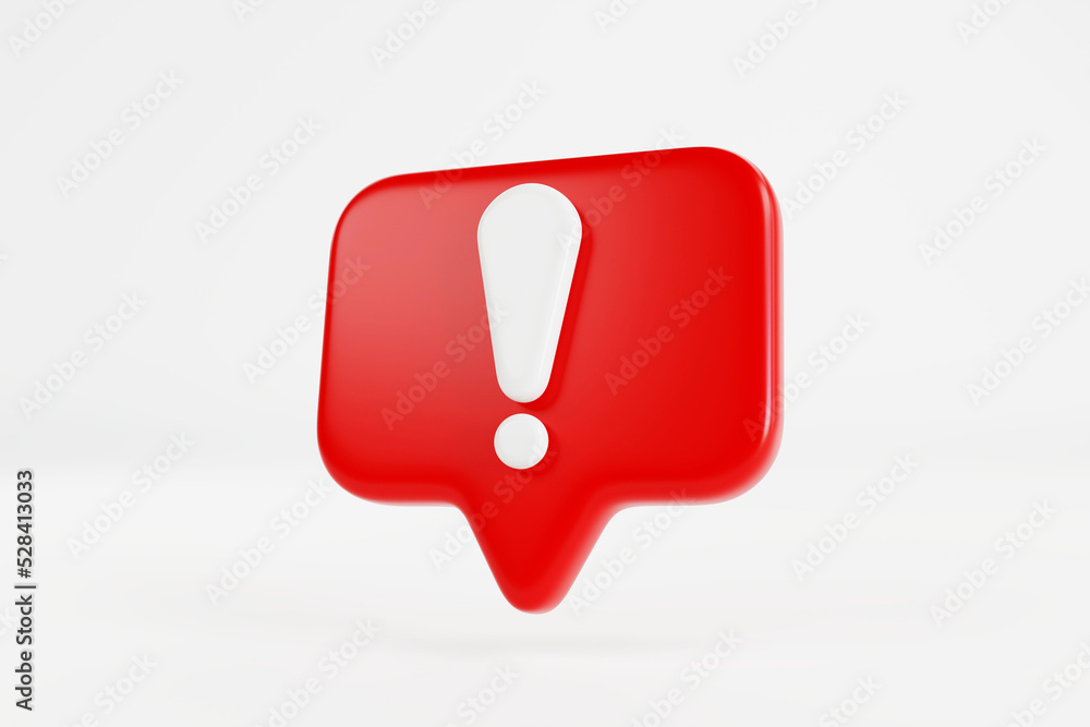 3d red danger attention bell or red emergency notifications alert on ...
