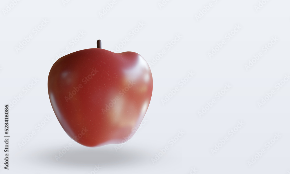 3d Fruits Apple rendering left view Stock Illustration | Adobe Stock