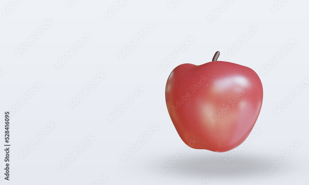 3d Fruits Apple rendering right view Stock Illustration | Adobe Stock