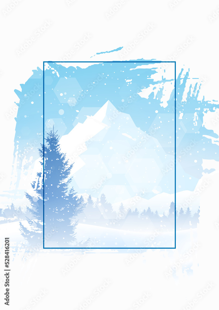 Winter landscape. Snowy background. Snowdrifts. Snowfall. Clear blue ...