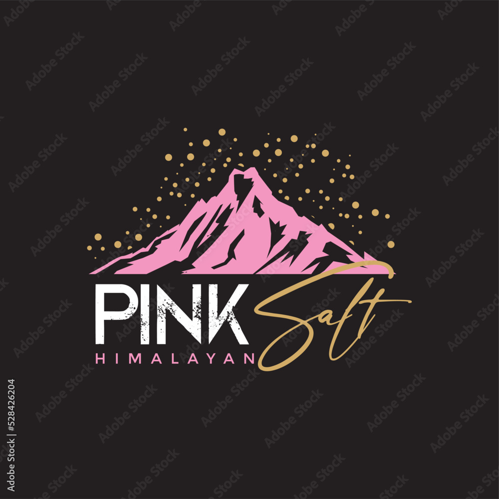 Himalayan Pink Salt mountain stars logo vector image Stock Vector ...