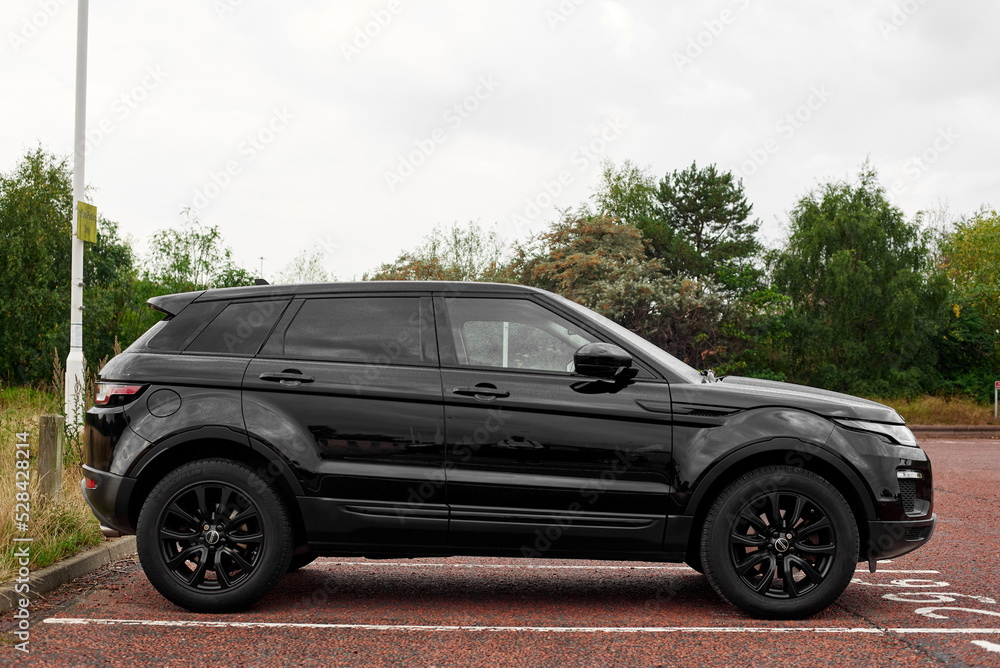 UK, Newcastle, 27 August 2022: Range Rover Evoque 2015 in black ...