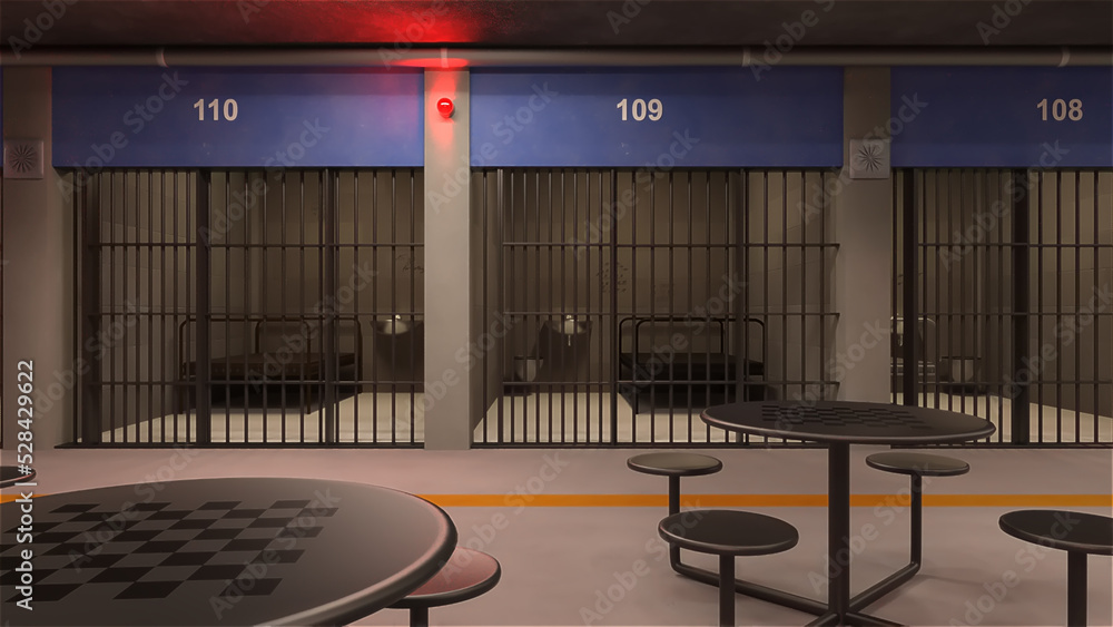 テレビ会議背景用 ZOOM会議背景用 CG 3d 刑務所 拘置所 留置所 拘束 犯罪 刑法 刑法犯 prison cell Jail ...
