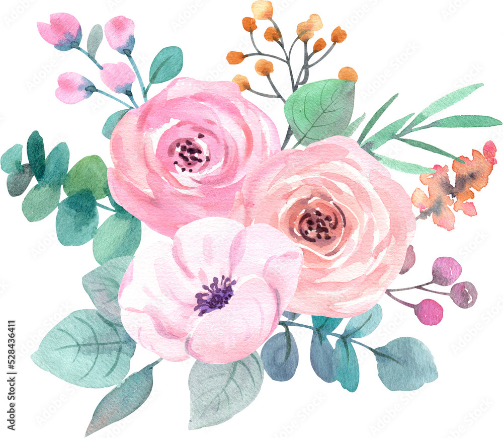 flower, floral, frame, graphic, hand painted, isolated, illustration ...