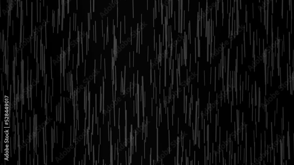 Rainfall animation. Isolated falling rain. Raindrops. Overlay. Black ...