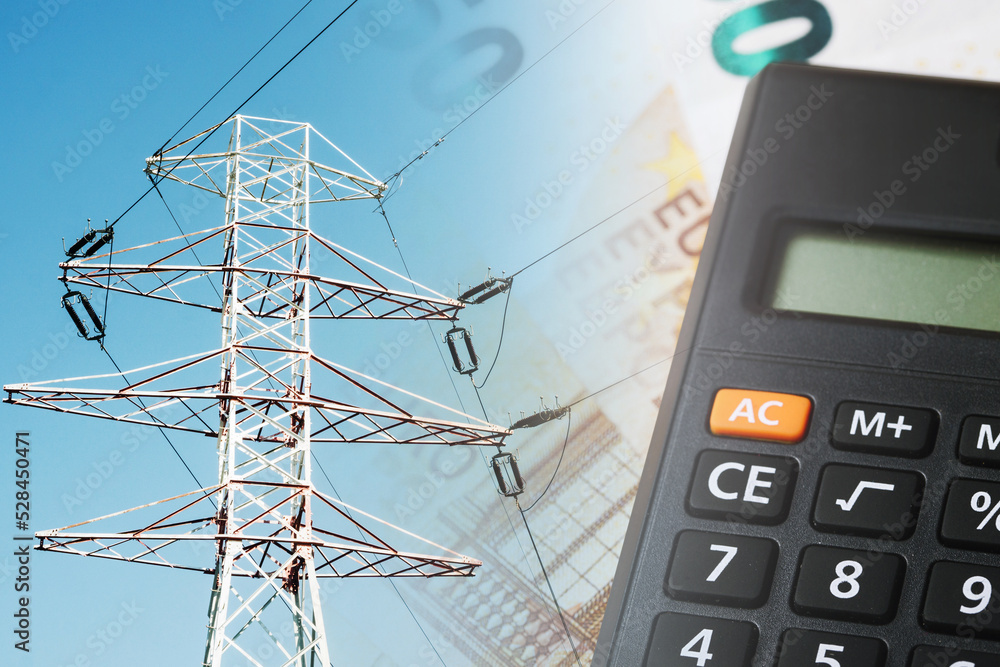 Electricity prices background. High cost of living. Household expenses ...
