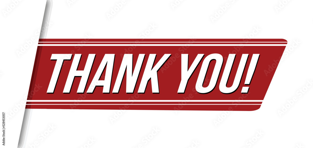 Thank you red ribbon or banner design Stock Vector | Adobe Stock