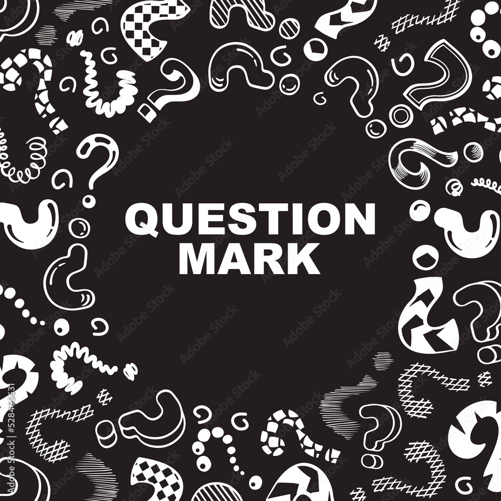 question marks. decorative round shape background with question marks ...