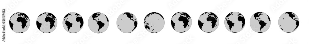 Rotating globe animation drawing illustration Stock Vector | Adobe Stock