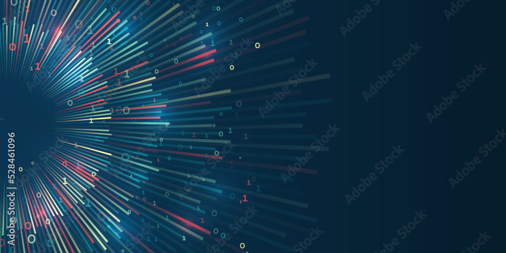 Structuring the flow of information. Data analytics concept. Sorting a large amount of data on a ...