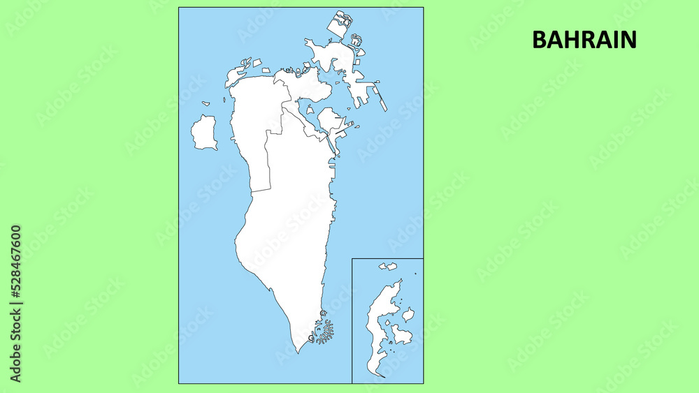 Bahrain Map. State and district map of Bahrain. Political map of ...