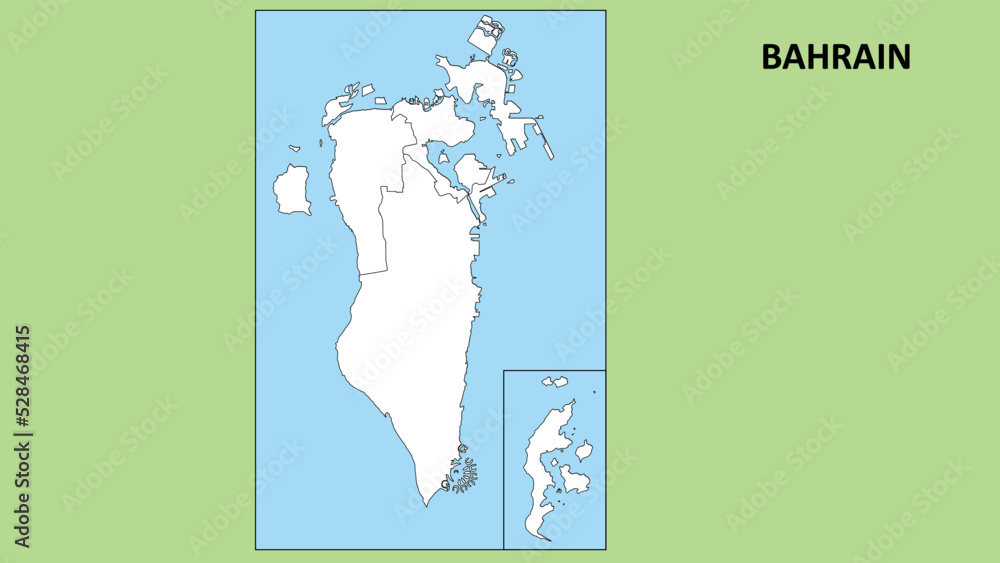 Vetor de Bahrain Map. State and district map of Bahrain. Political map ...