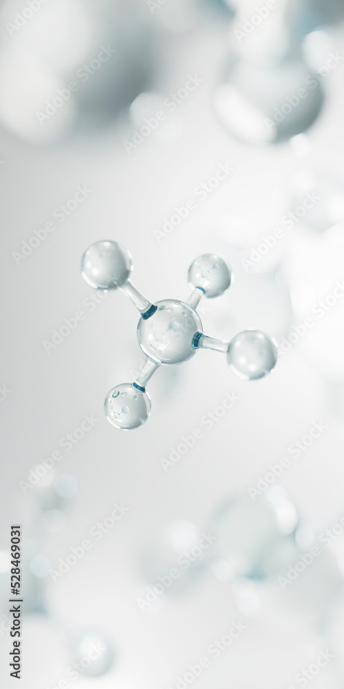 Realistic molecules background. Science illustration of a cream ...