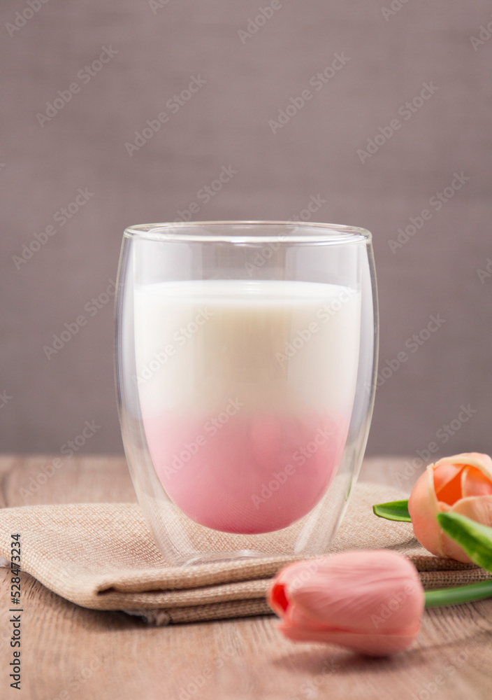 beverage pink milk , favorite menu milk drink Stock Photo | Adobe Stock