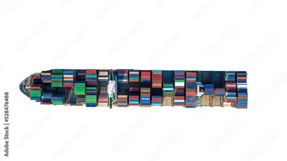 Container Cargo ship isolated without background, Freight ...
