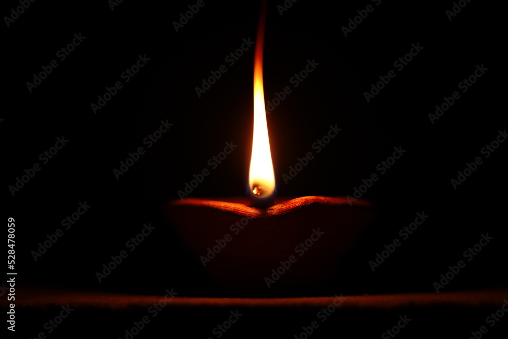 diwali diya With black background Stock Photo | Adobe Stock