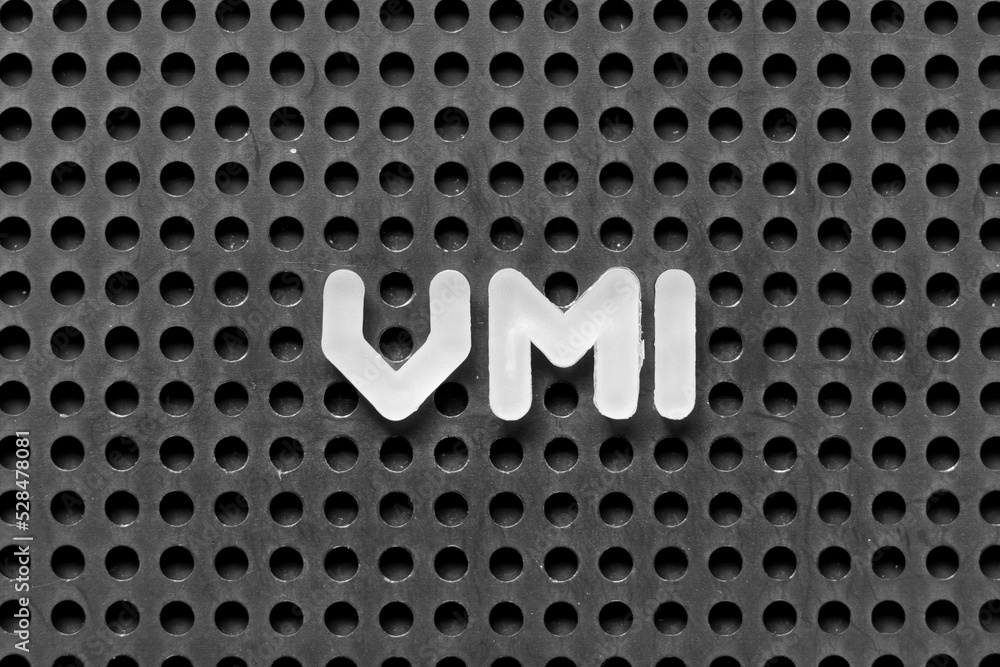 White alphabet letter in word VMI (abbreviation of vendor managed ...