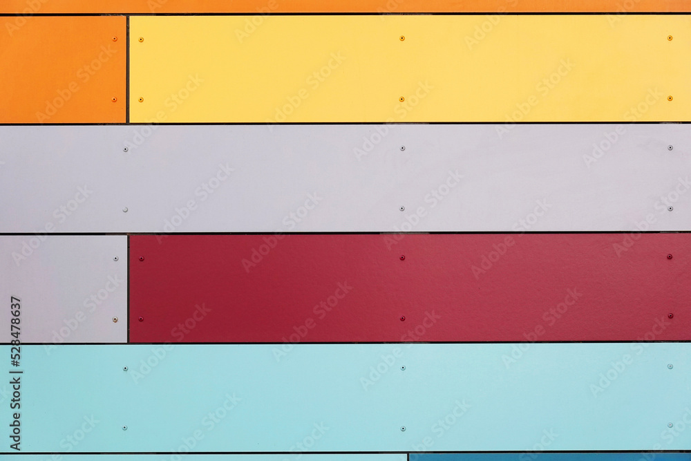 colorful wall cladding background with horizontal panels ภาพถ่ายสต็อก ...