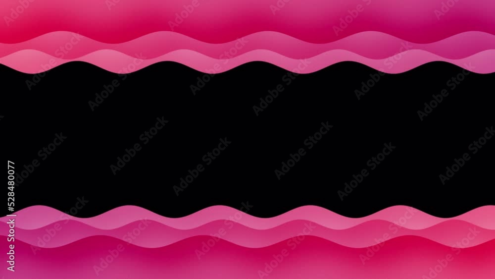 Pink wavy border motion background with copy space on 4K transparent ...