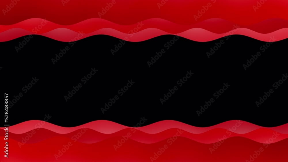 Red wavy border motion background with copy space on 4K transparent ...