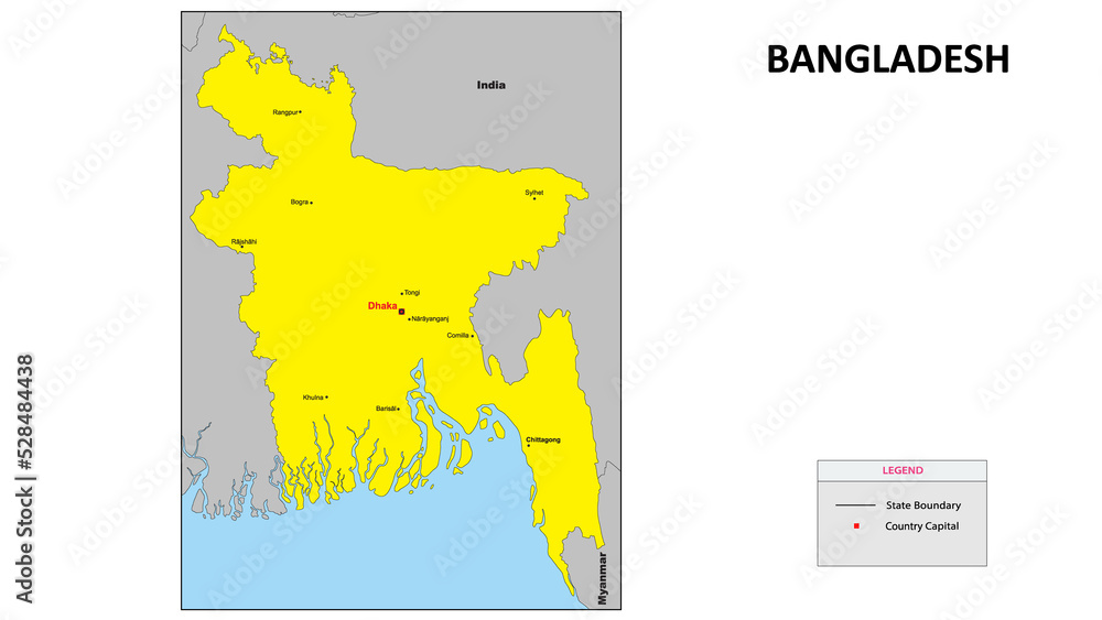 Bangladesh Map. Major city map of Bangladesh. Political map of ...