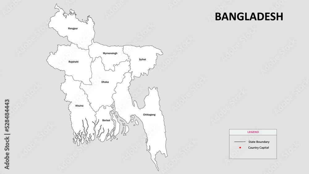 Bangladesh Map. State and district map of Bangladesh. Administrative ...
