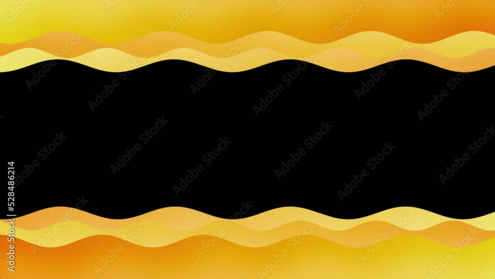 Yellow wavy border motion background with copy space on 4K transparent ...