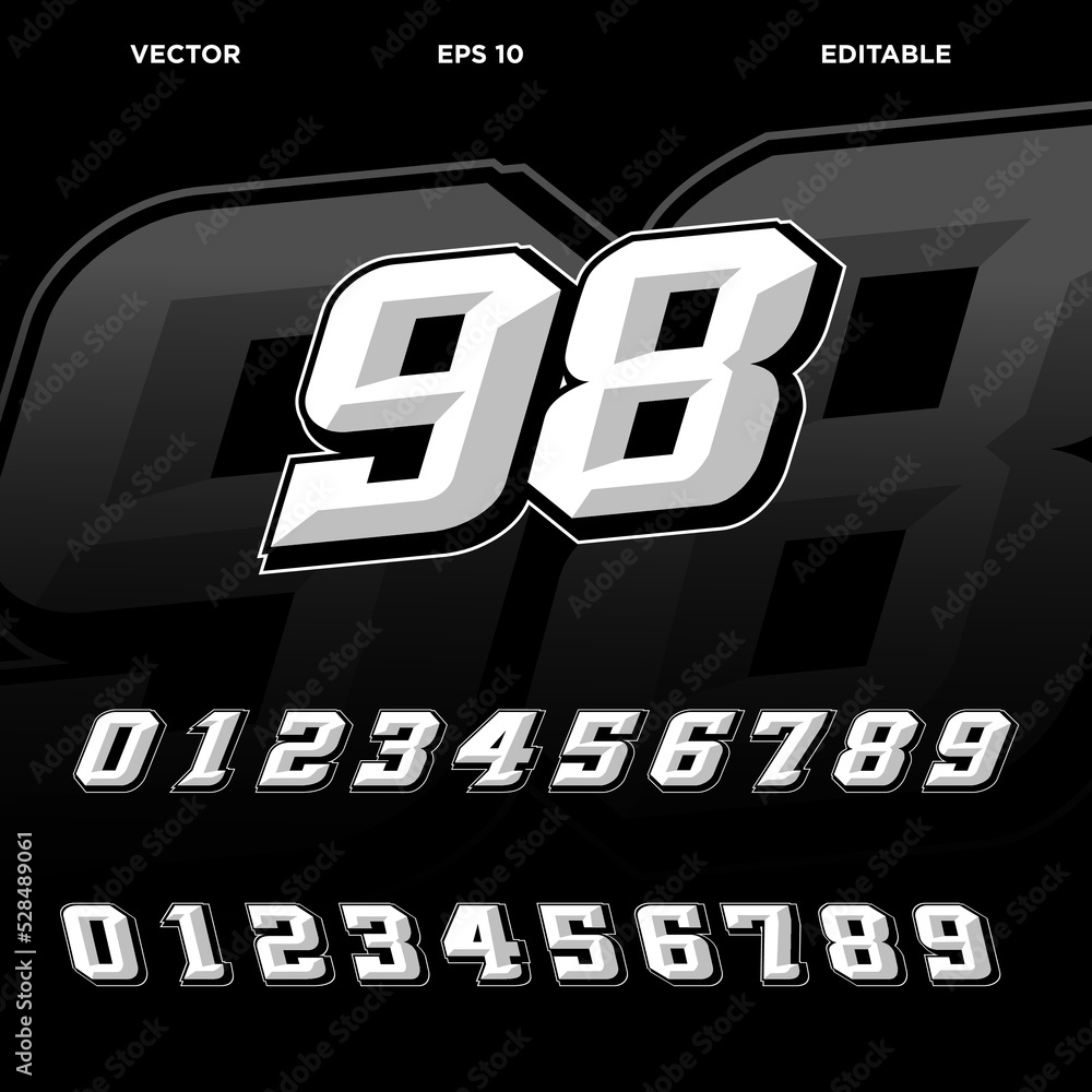 Racing number designs Stock-Vektorgrafik | Adobe Stock