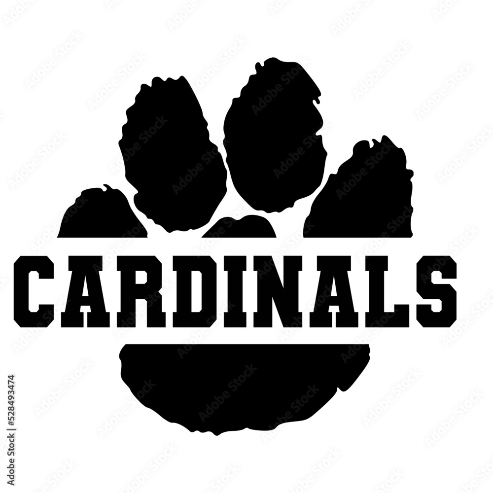 Cardinals vector, Paw Svg, School Pride, Monogram vector, Cut for ...