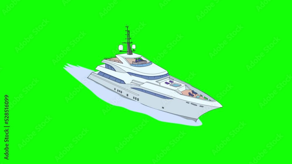 looping animation of a yacht in the sea with waves, 4k animation. Stock ...