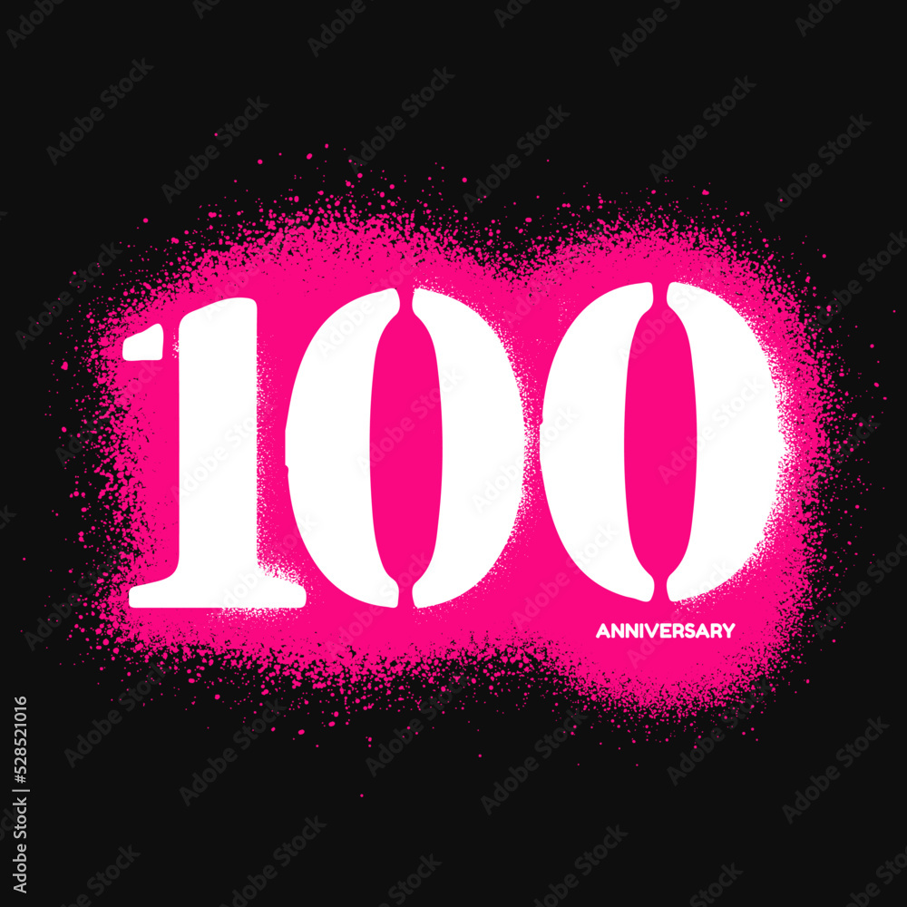 Handmade, Graffiti, Spray, Stencil anniversary of number 100th year ...