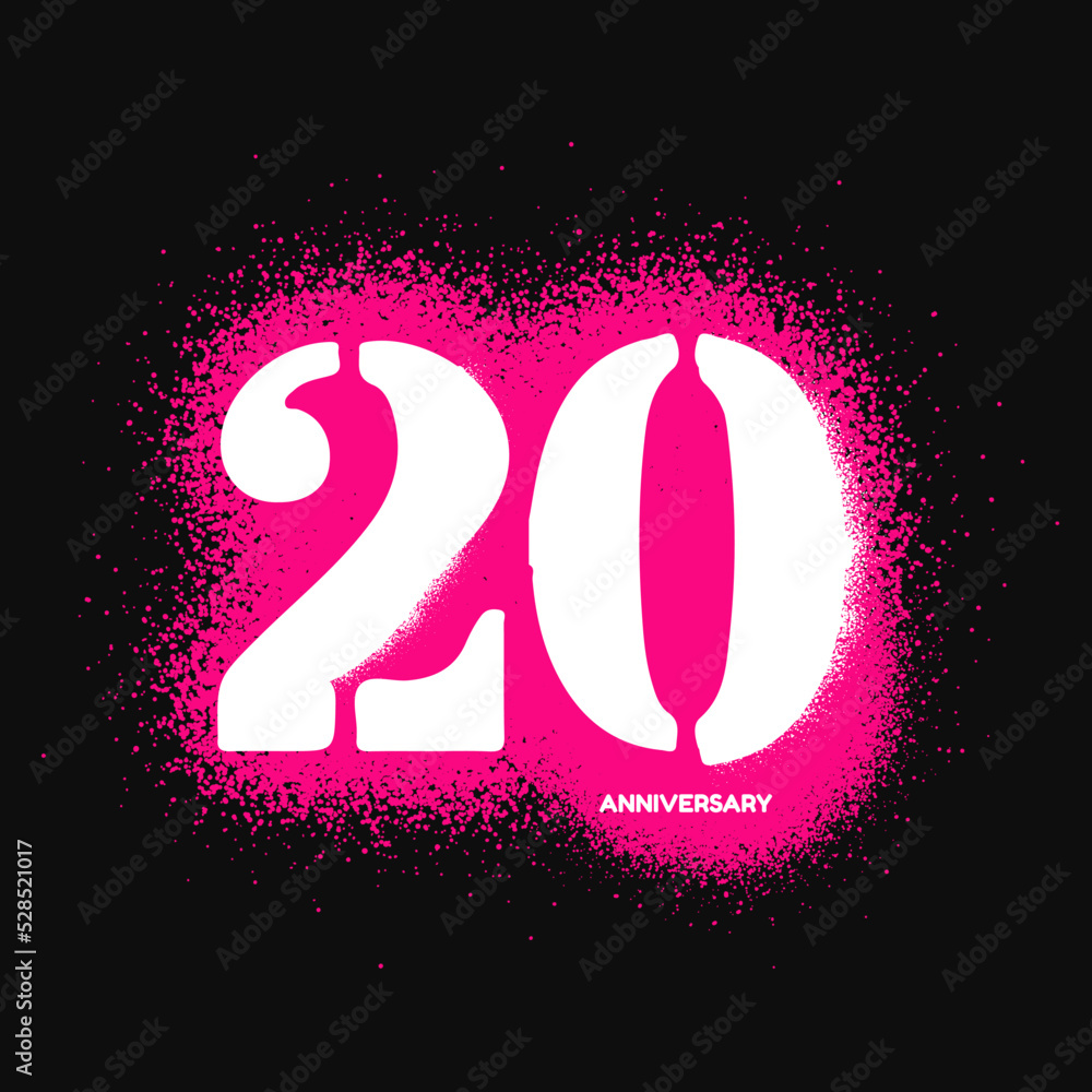Handmade, Graffiti, Spray, Stencil anniversary of number 20th year ...
