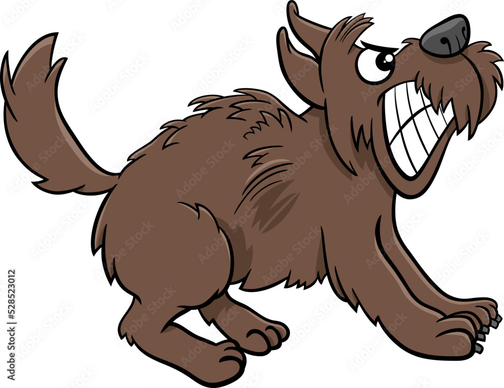 Vetor de angry dog cartoon illustration do Stock | Adobe Stock