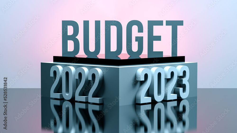 Ilustrace „Budget 2022-2023 concept. Financial concept of budget ...