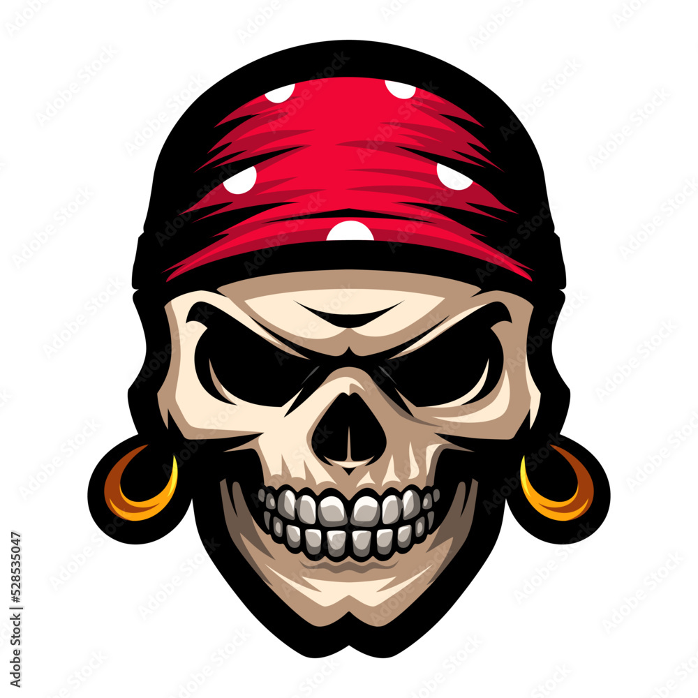 Filibuster skull. Pirate symbol, Jolly Roger. Corsair logo. Stock ...