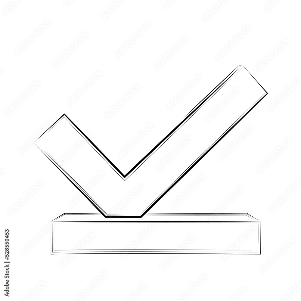 Vetor do Stock: Approved sign. Pedestal with a tick with empty fields ...