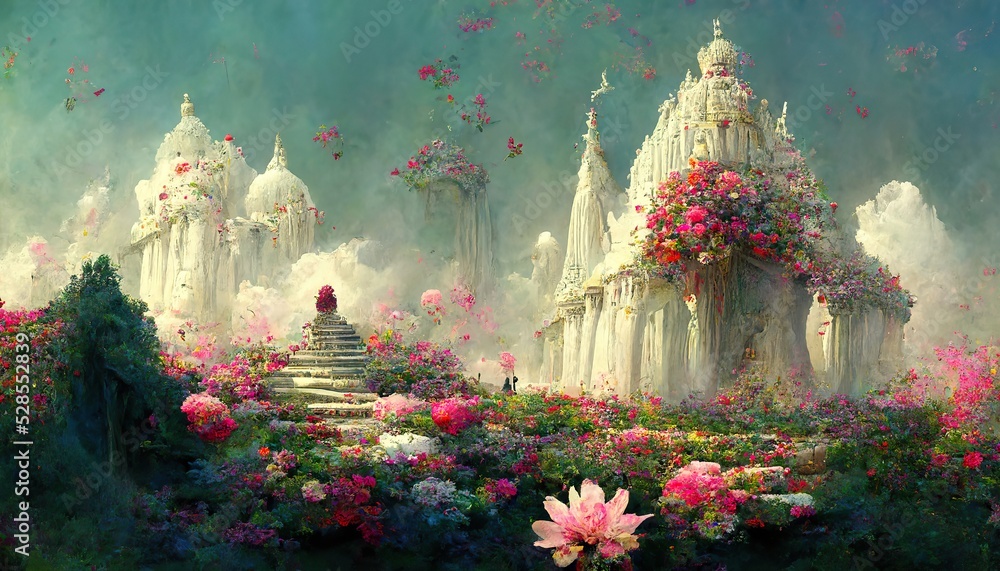 Paradise Garden Concept Art Illustration Stock Illustration Adobe Stock