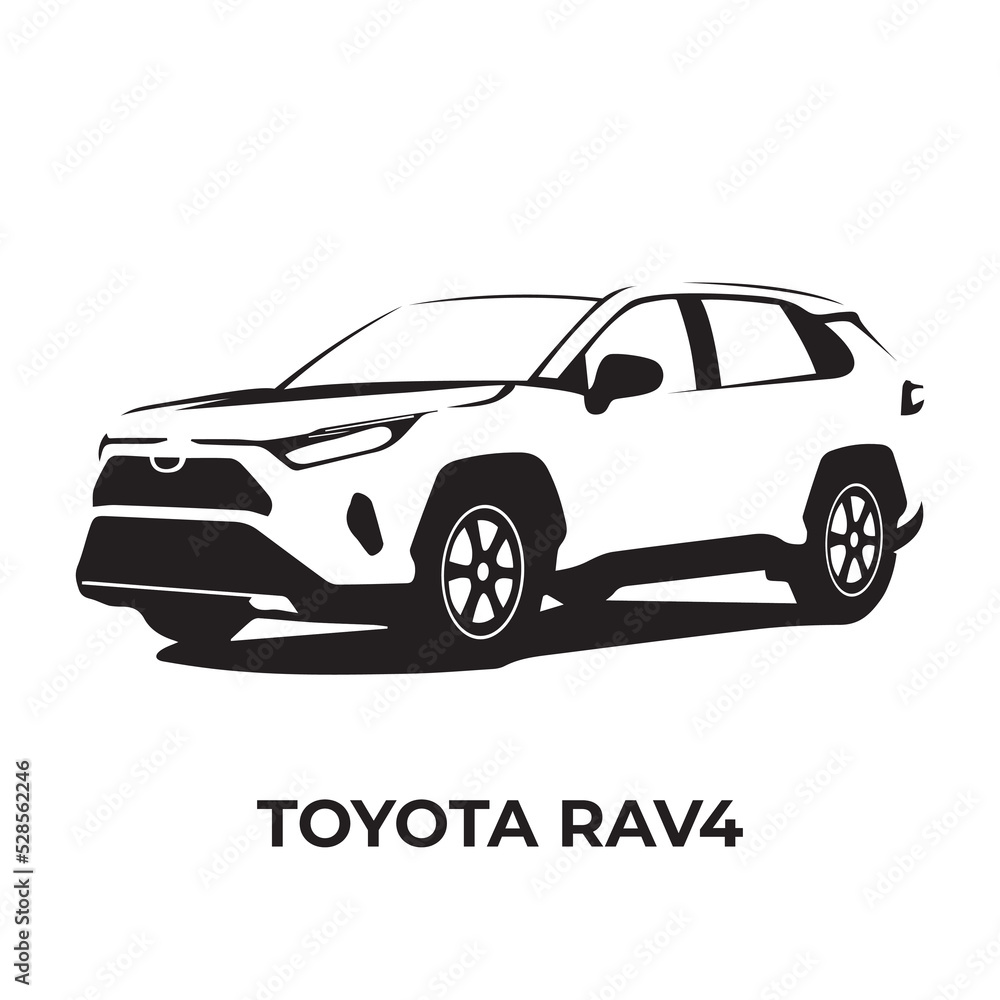 Vector silhouette of a Toyota RAV4 car Stock Vector | Adobe Stock