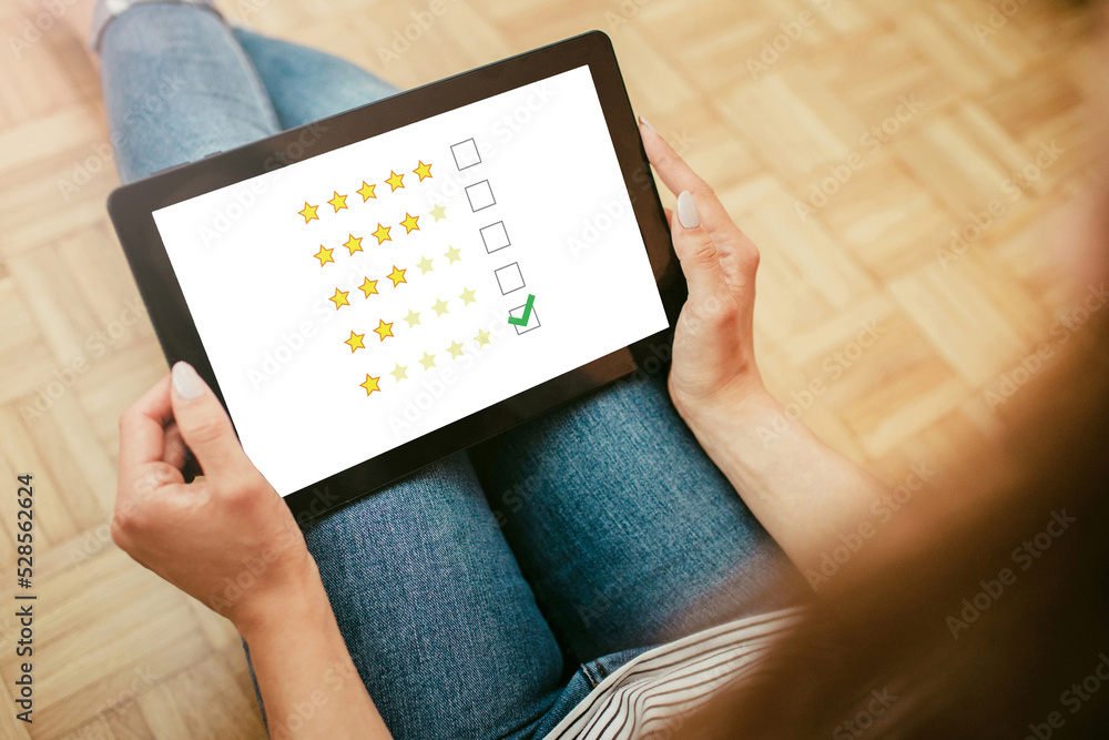 One star review. Internet satisfaction survey. Unsatisfied customer ...