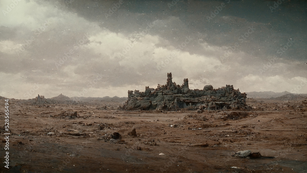 Abandoned Ancient City of Aliens on Mars Landscape Melancholic Art ... Abandoned Ancient City of Aliens on Mars Landscape Melancholic Art ...