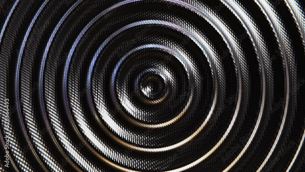 Realistic abstract looping 3D animation of the radial waving carbon ...