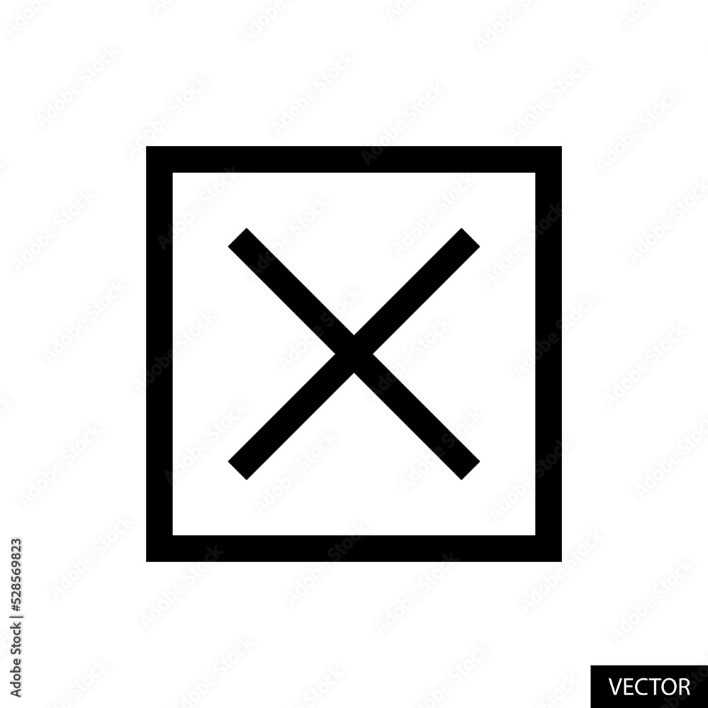 Cross mark in box vector icon in line style design for website, app, UI ...