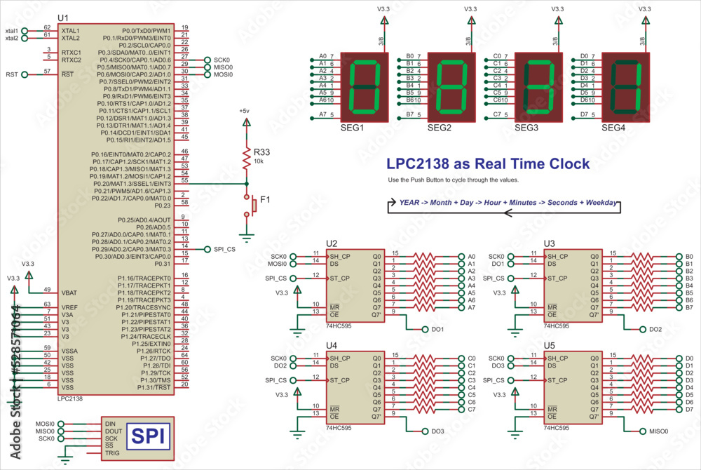 Vector Electrical Circuit A Real Time Clock Assembled On The Basis Of