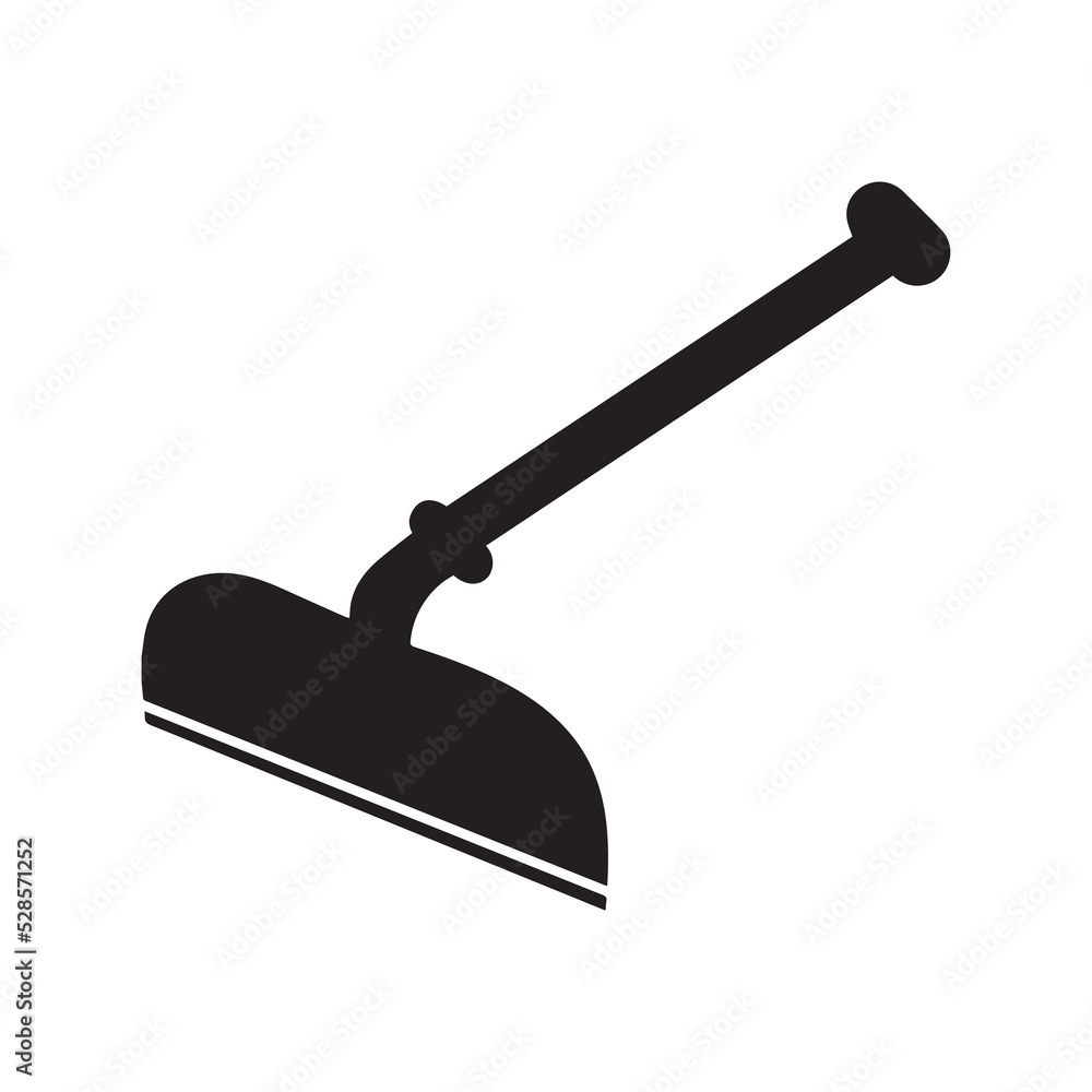 Agriculture digging lawn hoe icon | Black Vector illustration | Stock ...