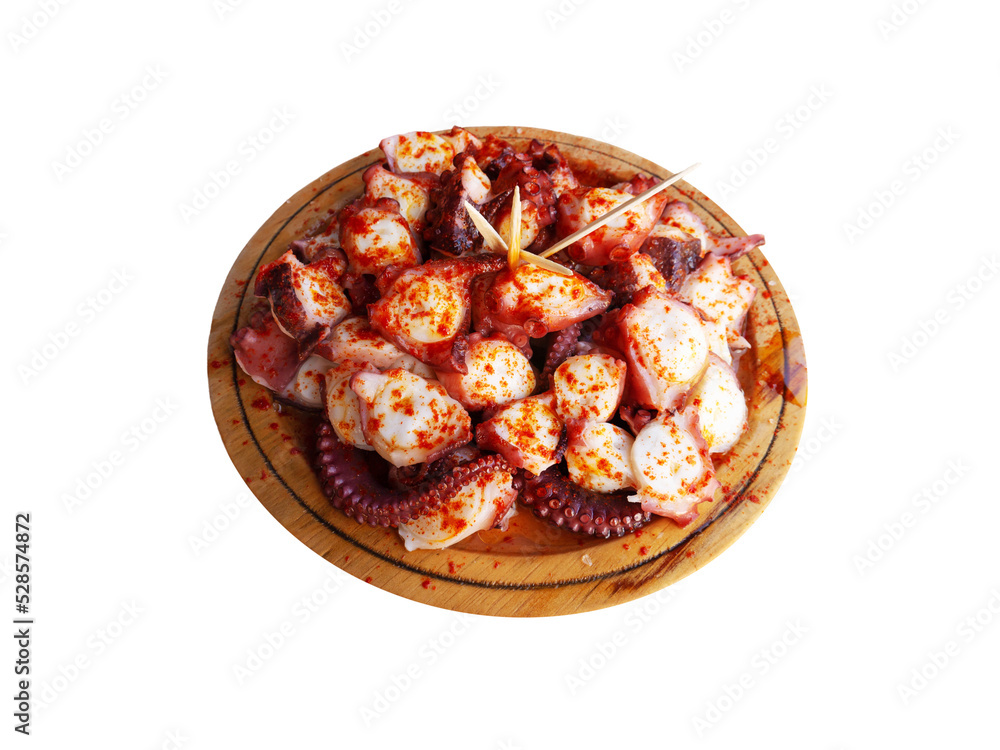 Pulpo a la gallega in Spanish meaning Galician-style octopus or polbo a ...
