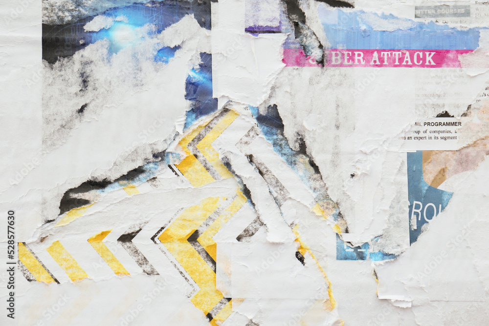 Different creased torn paper posters as background Stock Photo | Adobe ...